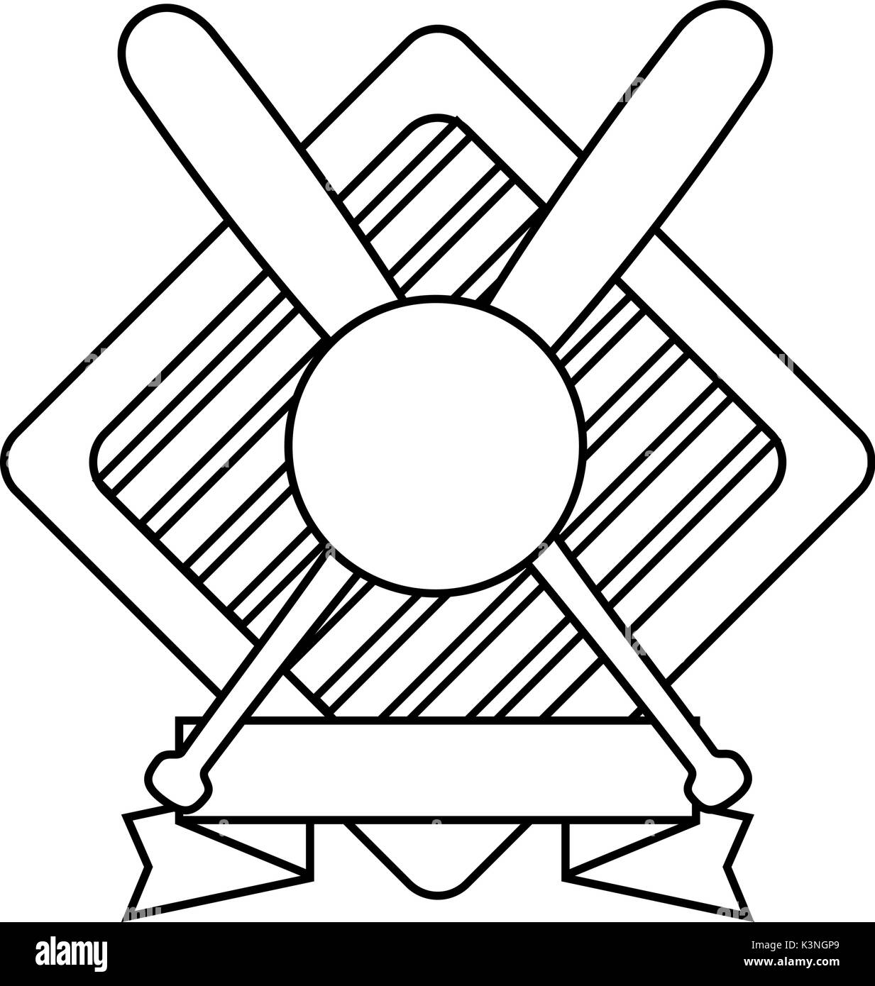 baseball ball and bats vector illustration design Stock Vector Image ...