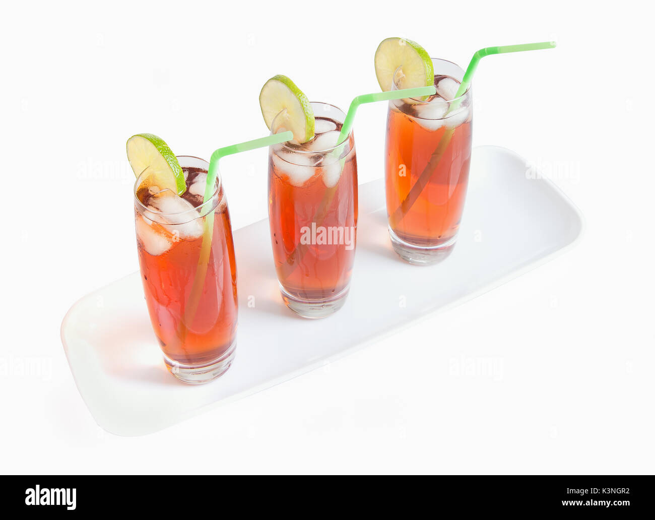 Iced tea ice lime Cut Out Stock Images & Pictures - Alamy