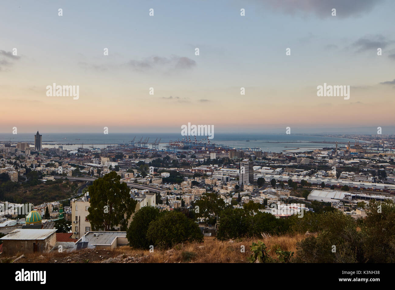 Haifa industrial port, aerial panoramic landscape photo Stock Photo - Alamy