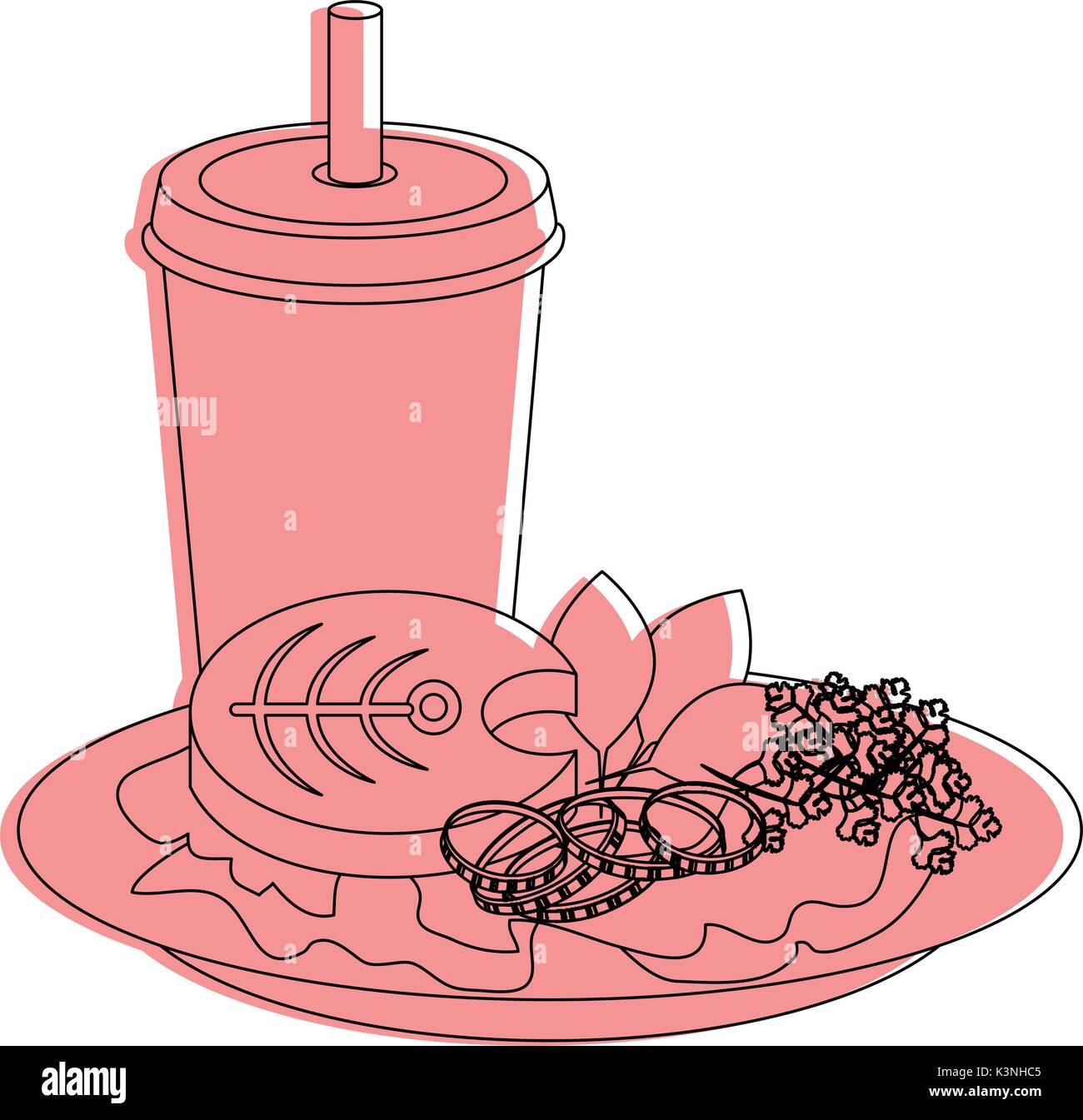 fish steak illustrated icon vector illustration graphic design Stock ...