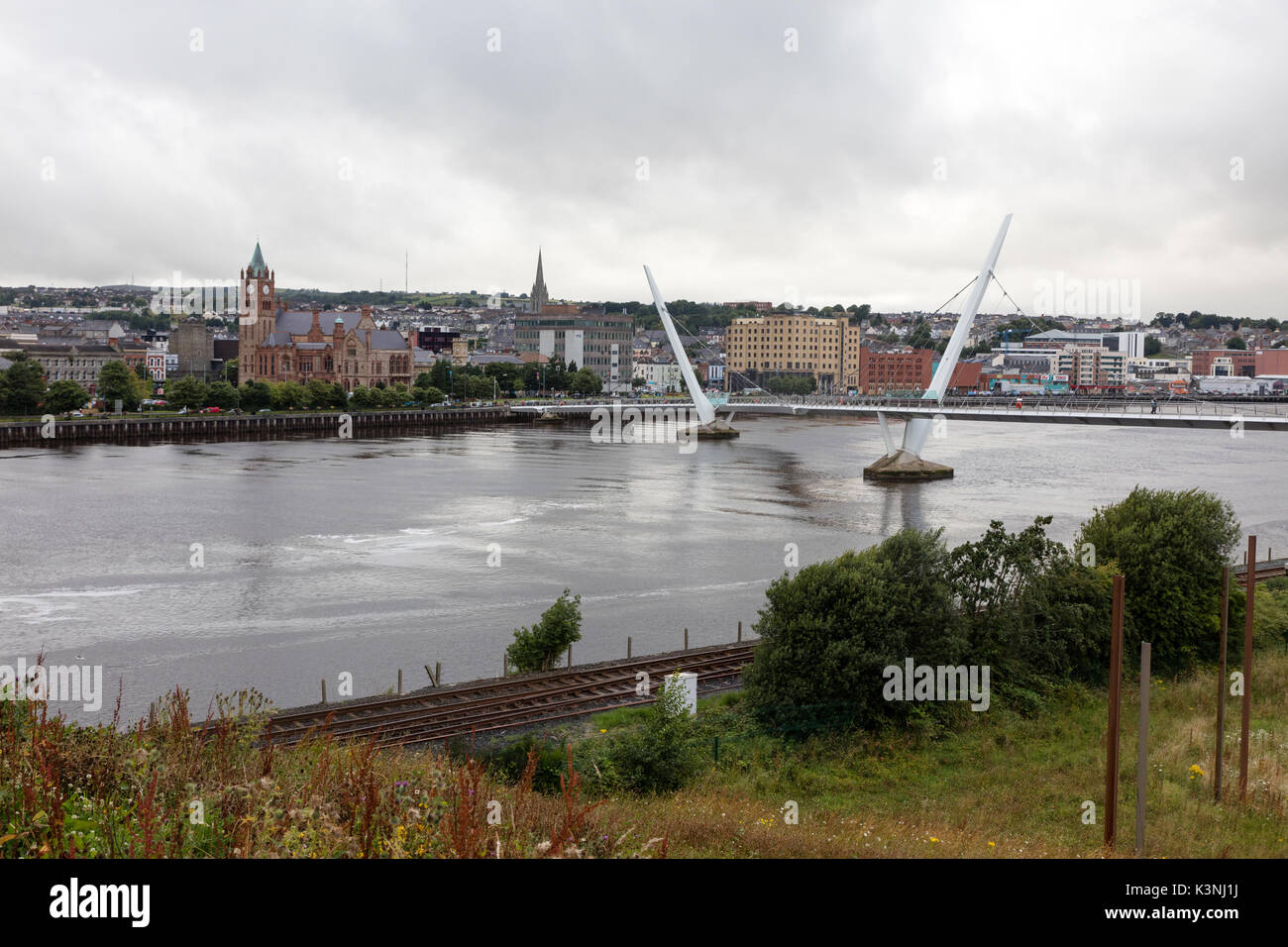 Landscape of Derry, town in Northern Ireland Stock Photo - Alamy