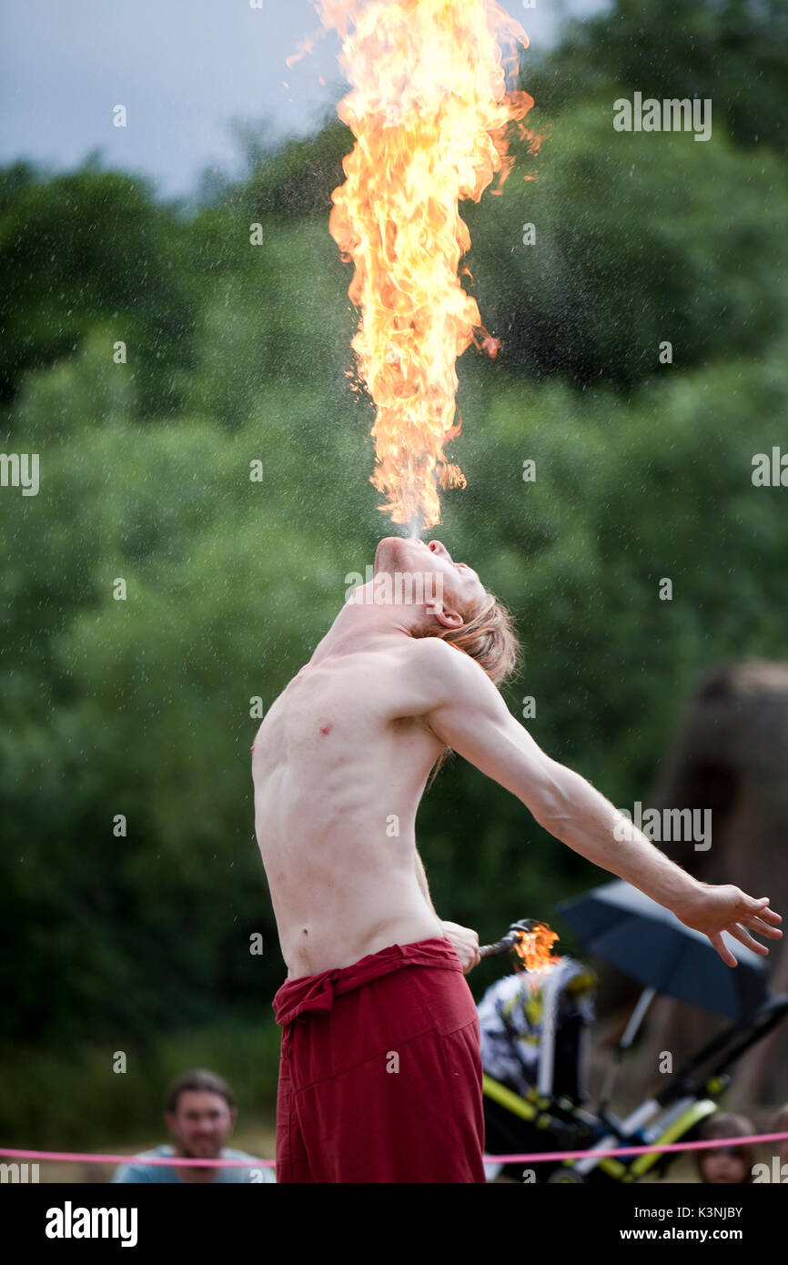 Fire breather Farren wows visitors to Dragon Fest 2017 at West Stow ...