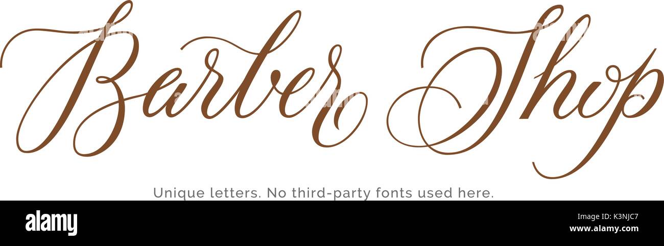 Barber Shop Signboard. Unique letters. Vector lettering label design ...