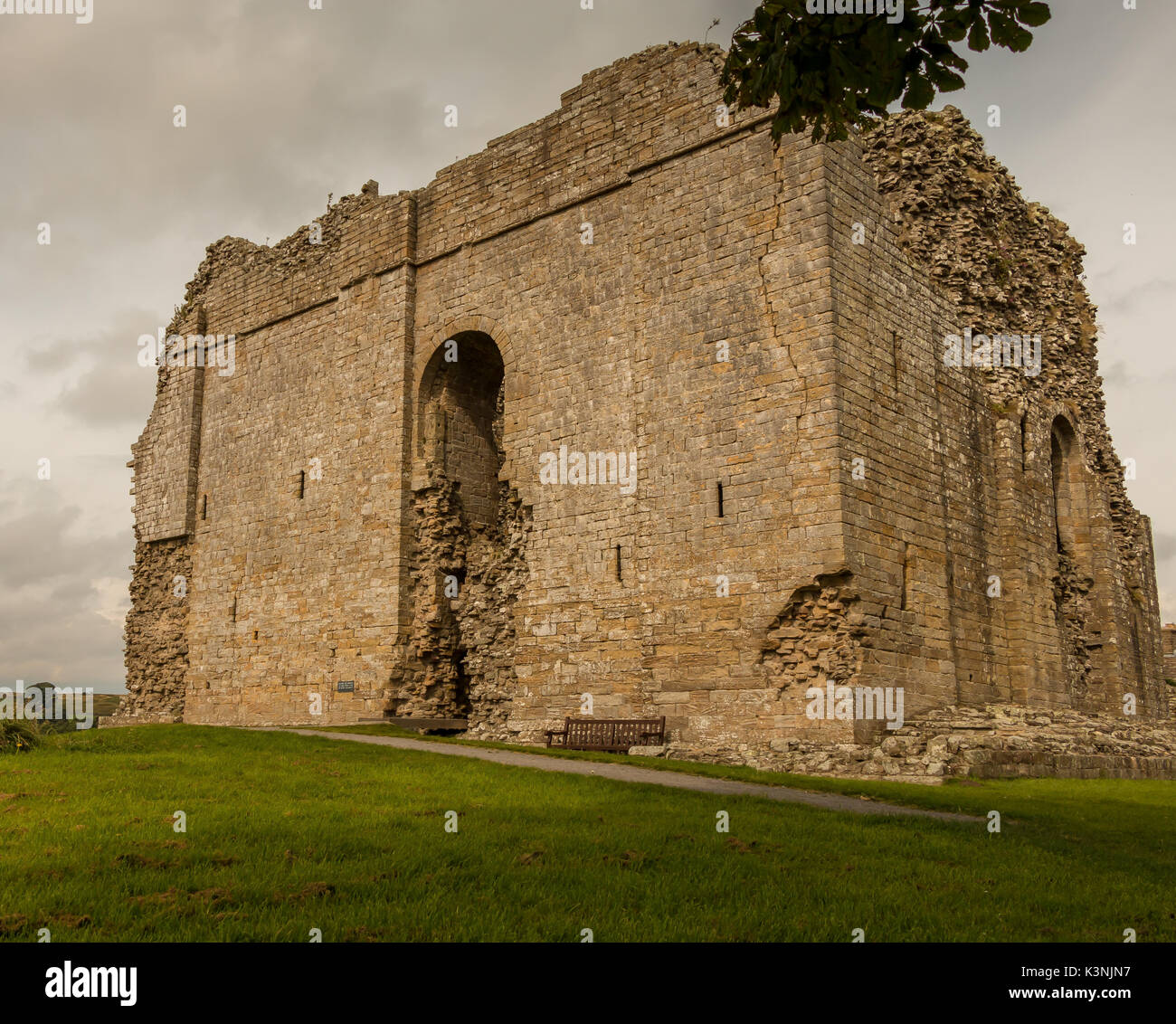 The ruins of the 12th century Bowes Castle, County Durham, UK Stock ...