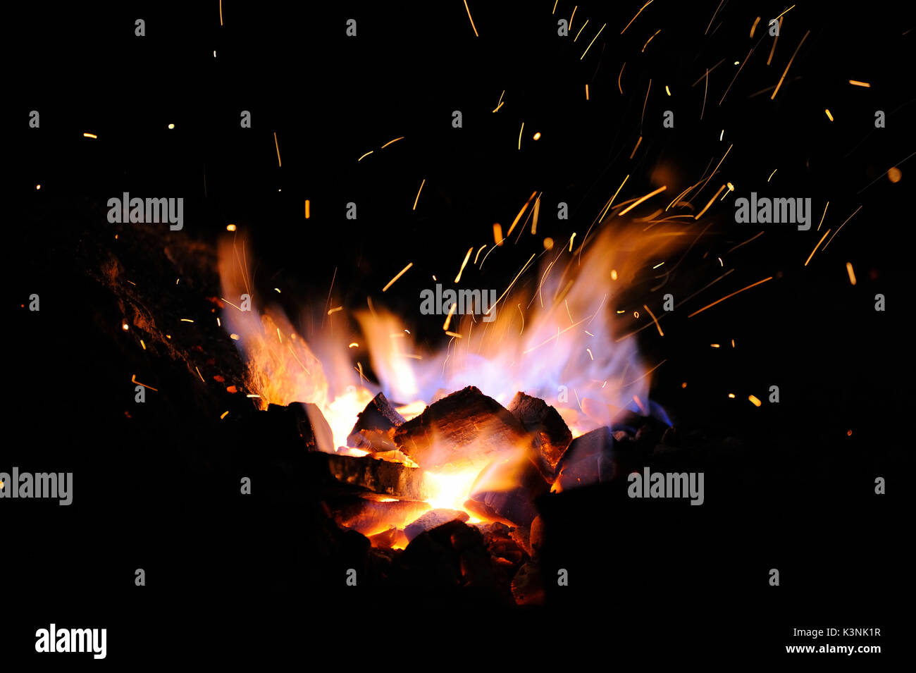 Embers and Flames of a smith's forge Stock Photo - Alamy