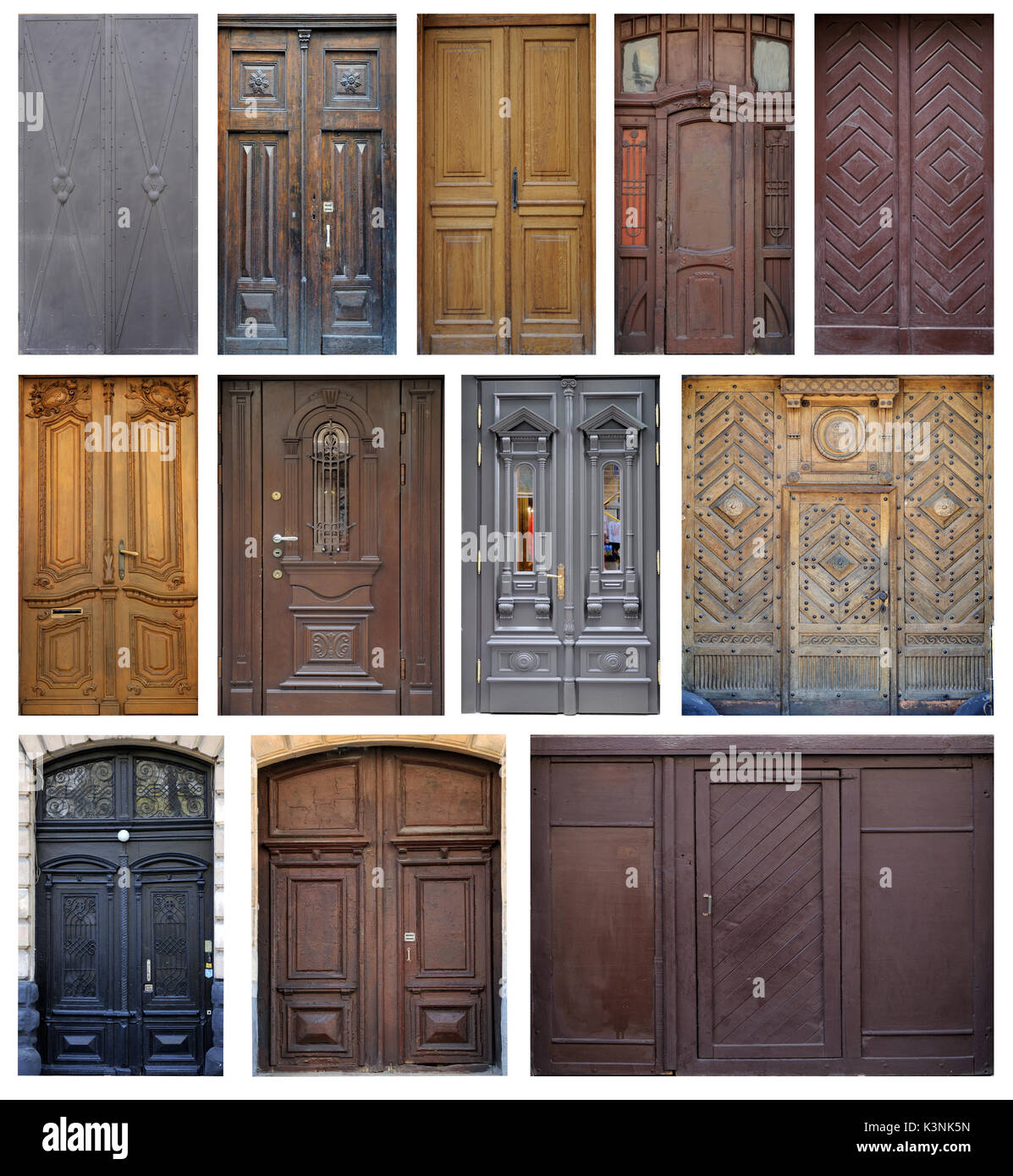A photo collage l front doors to houses and homes Stock Photo - Alamy