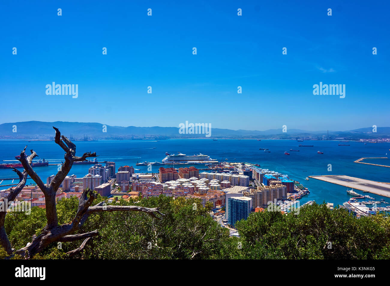 Aerial view of Gibraltar. Gibraltar capital of Gibraltar UK Stock Photo ...