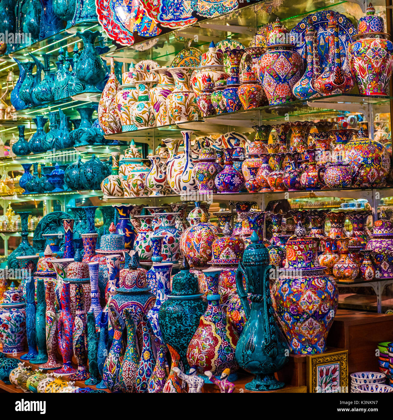 Turkish ceramics on sale at the Grand Bazaar in Istanbul, Turkey ...