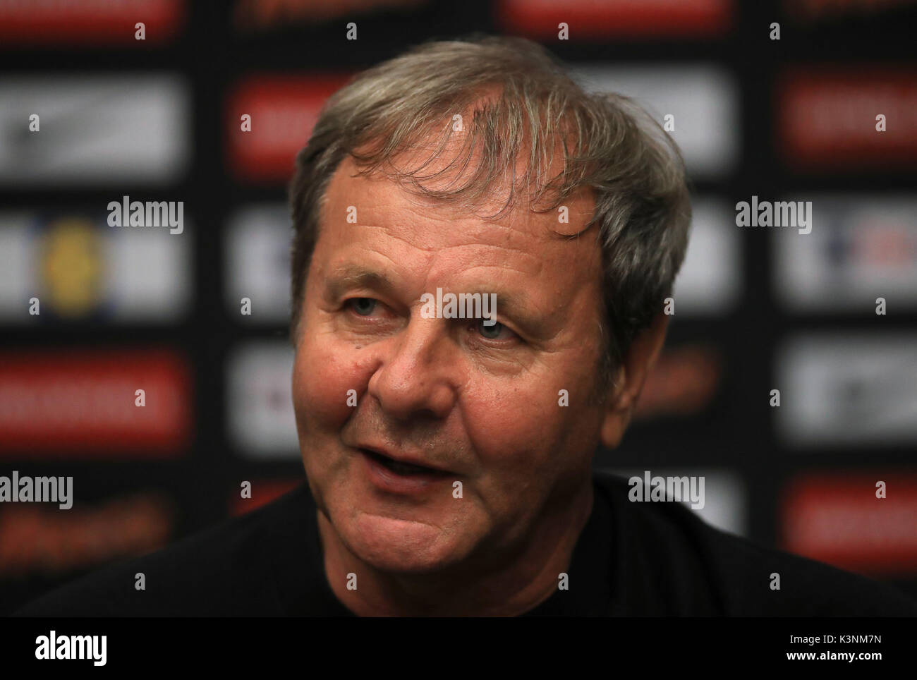 Slovakia manager Jan Kozak during a training session at Wembley Stadium ...