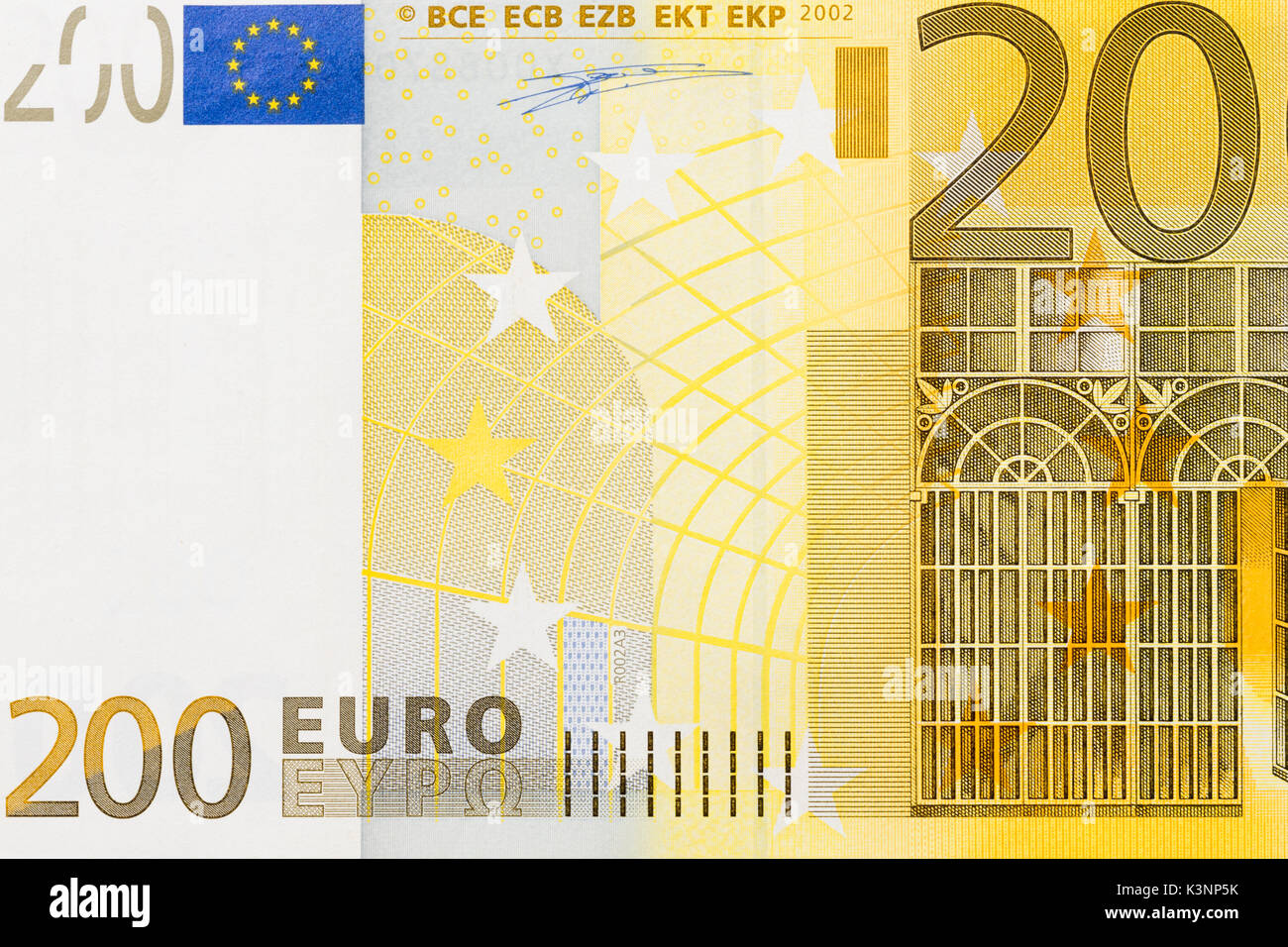 Photo of two hundred euro banknote in macro shot. High resolution photo ...