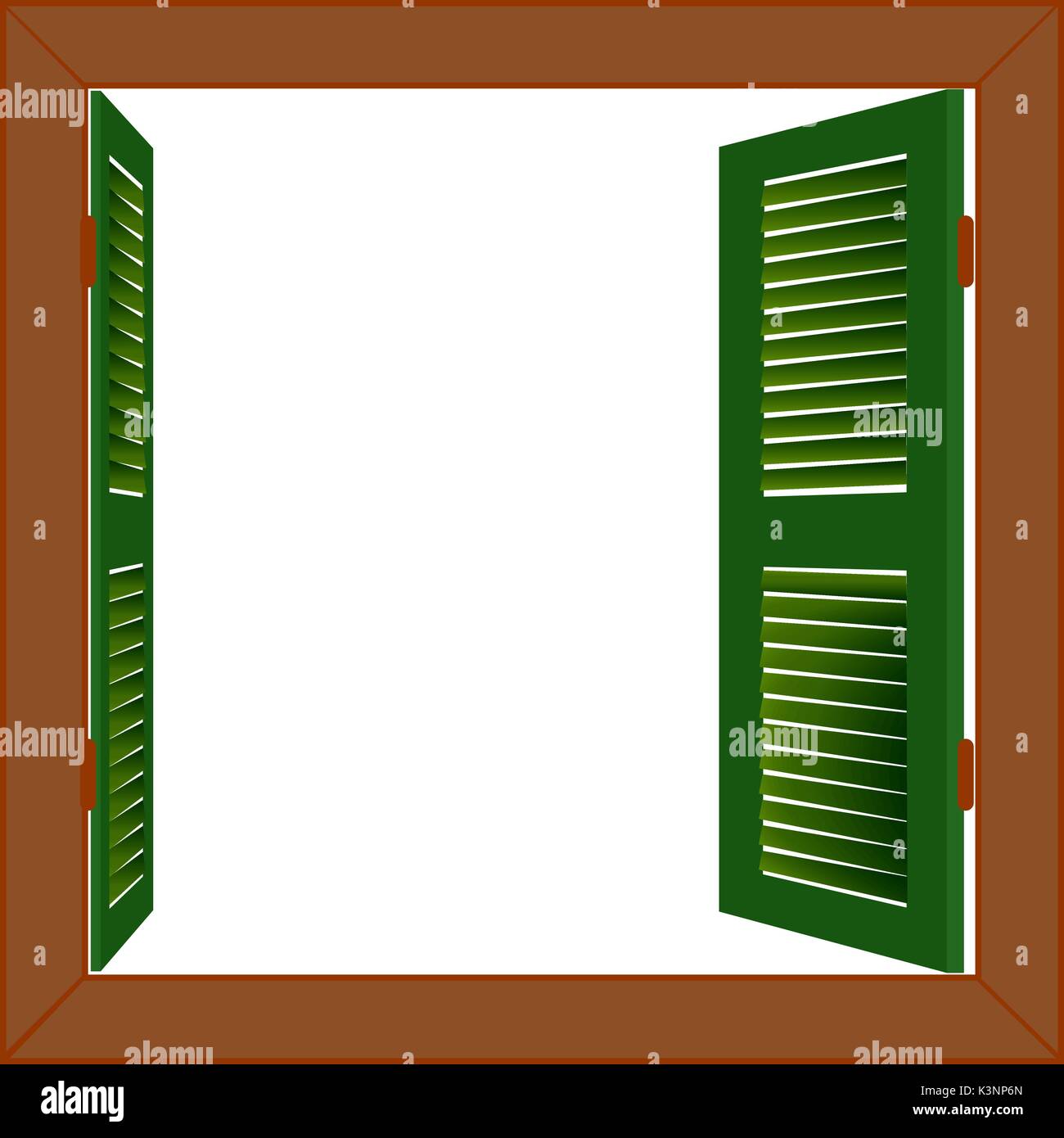 Vector copyspace for text or image. Open wooden window.Square frame ...