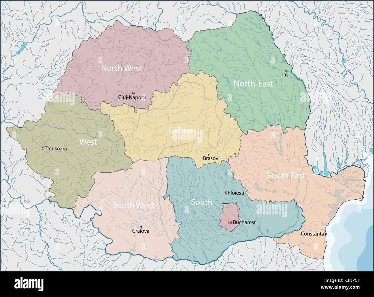 Map of Romania Stock Vector Image & Art - Alamy
