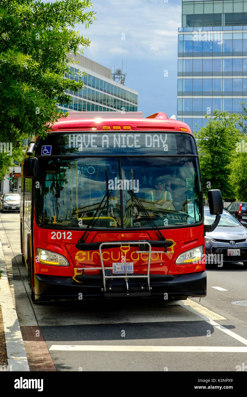 DC Circulator Bus, Union Station Plaza, Washington DC Stock Photo - Alamy