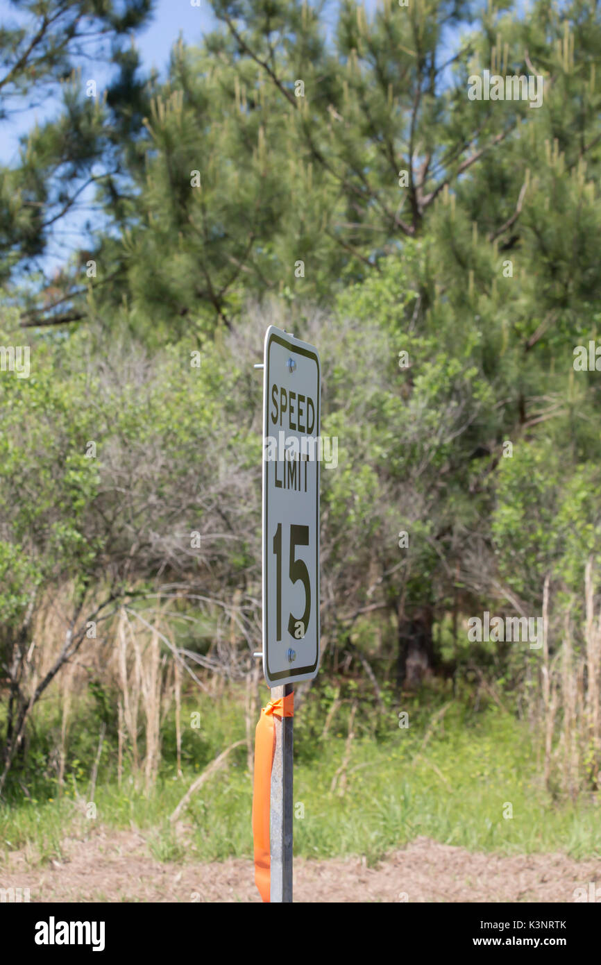 Sign indicated a maximum legal speed of 15 miles per hour Stock Photo ...