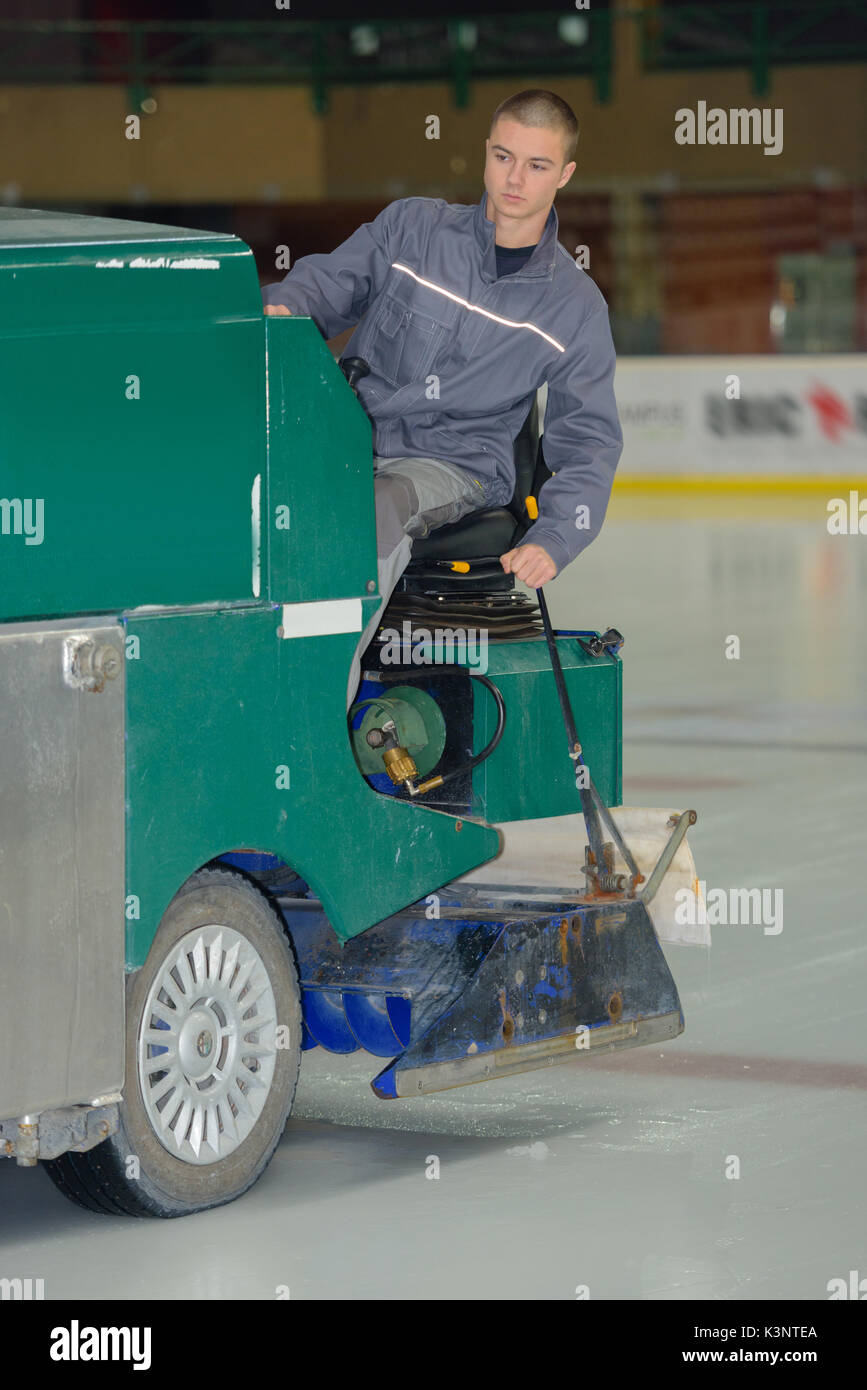 Ice rink worker hi-res stock photography and images - Alamy