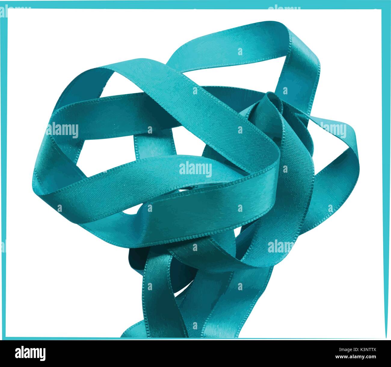 Light blue ribbon isolated on white background. Vector illustration ...