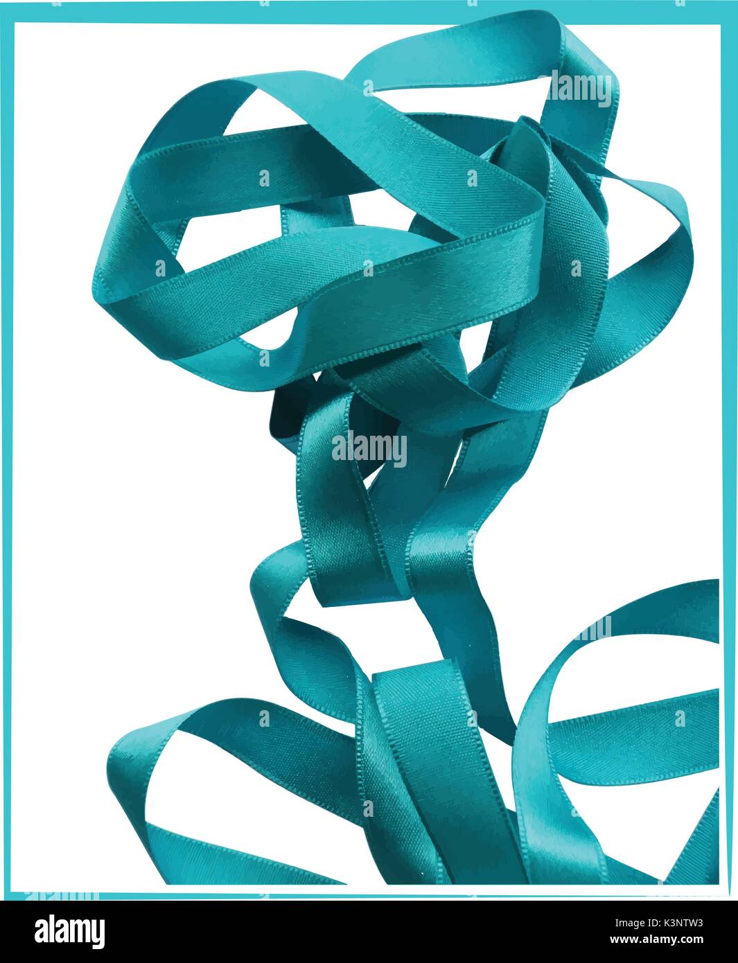 Light blue ribbon isolated on white background. Vector illustration ...