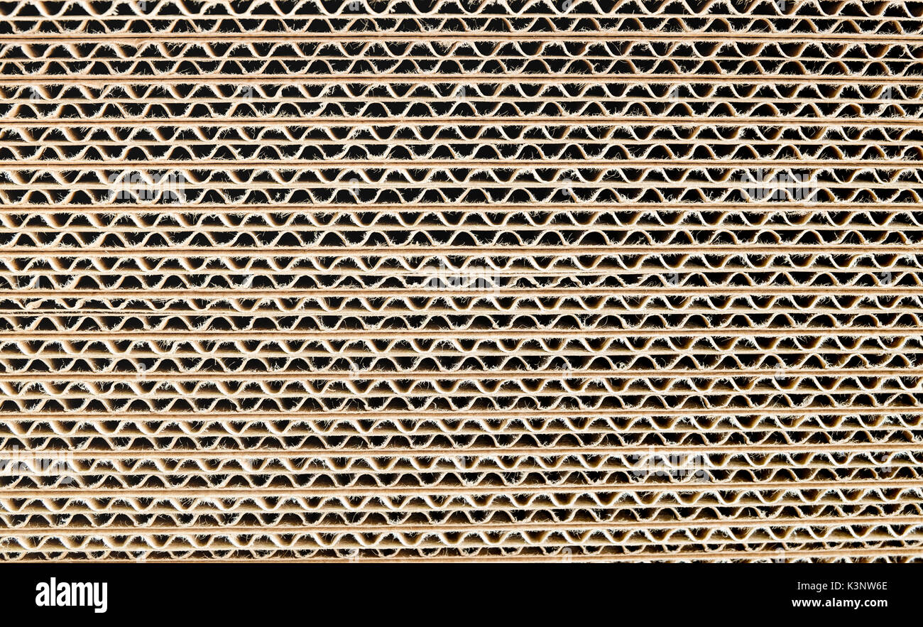 Stack of Corrugated Cardboard Sheets, texture background Stock Photo ...