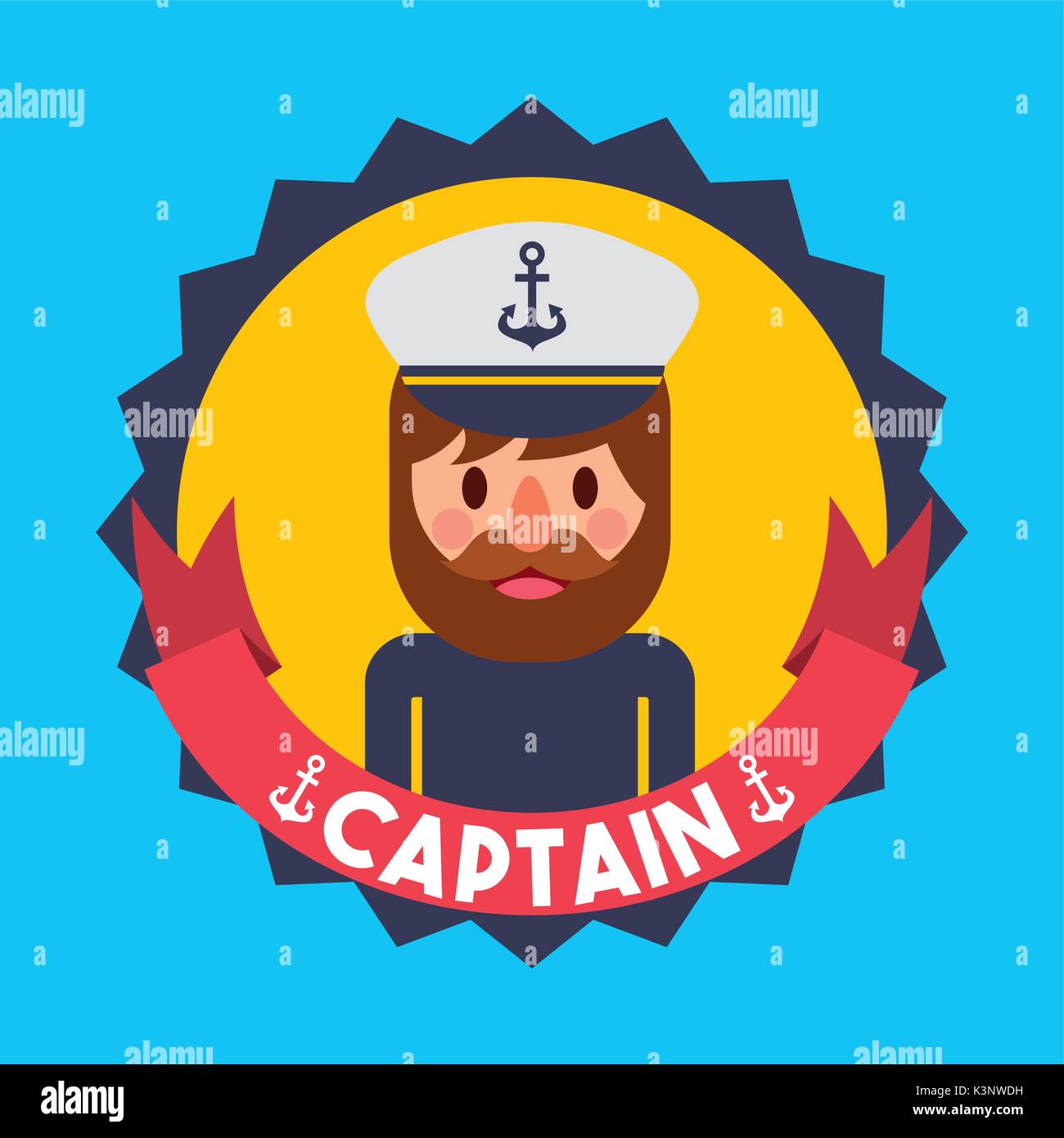 Skipper hat Stock Vector Images - Alamy