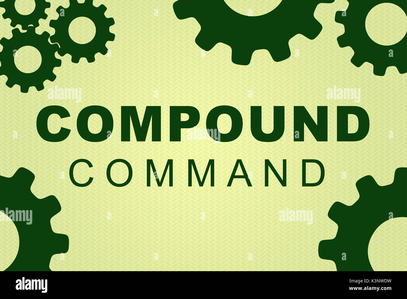 COMPOUND COMMAND sign concept illustration with green gear wheel ...