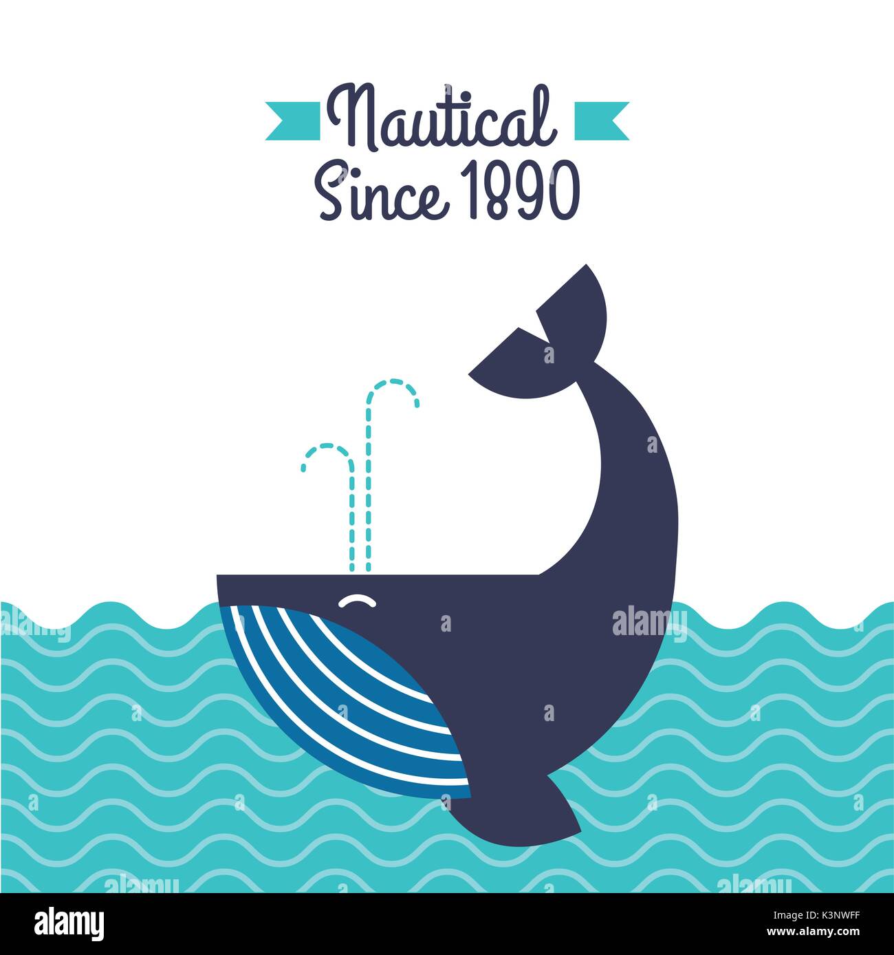 nautical whale in ocean wildlife aquatic Stock Vector Image & Art - Alamy