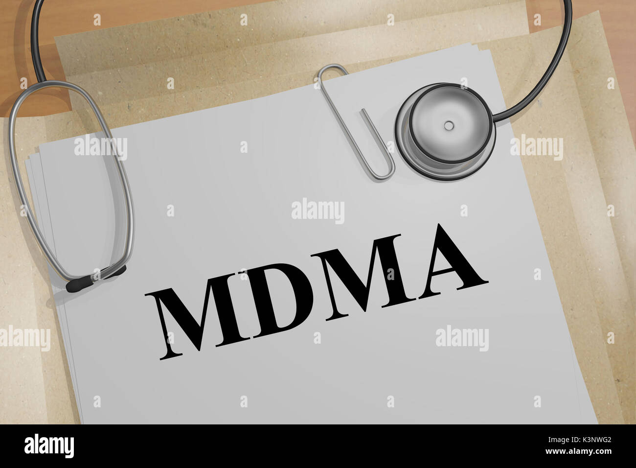 3D illustration of "MDMA" title on a medical document Stock Photo - Alamy