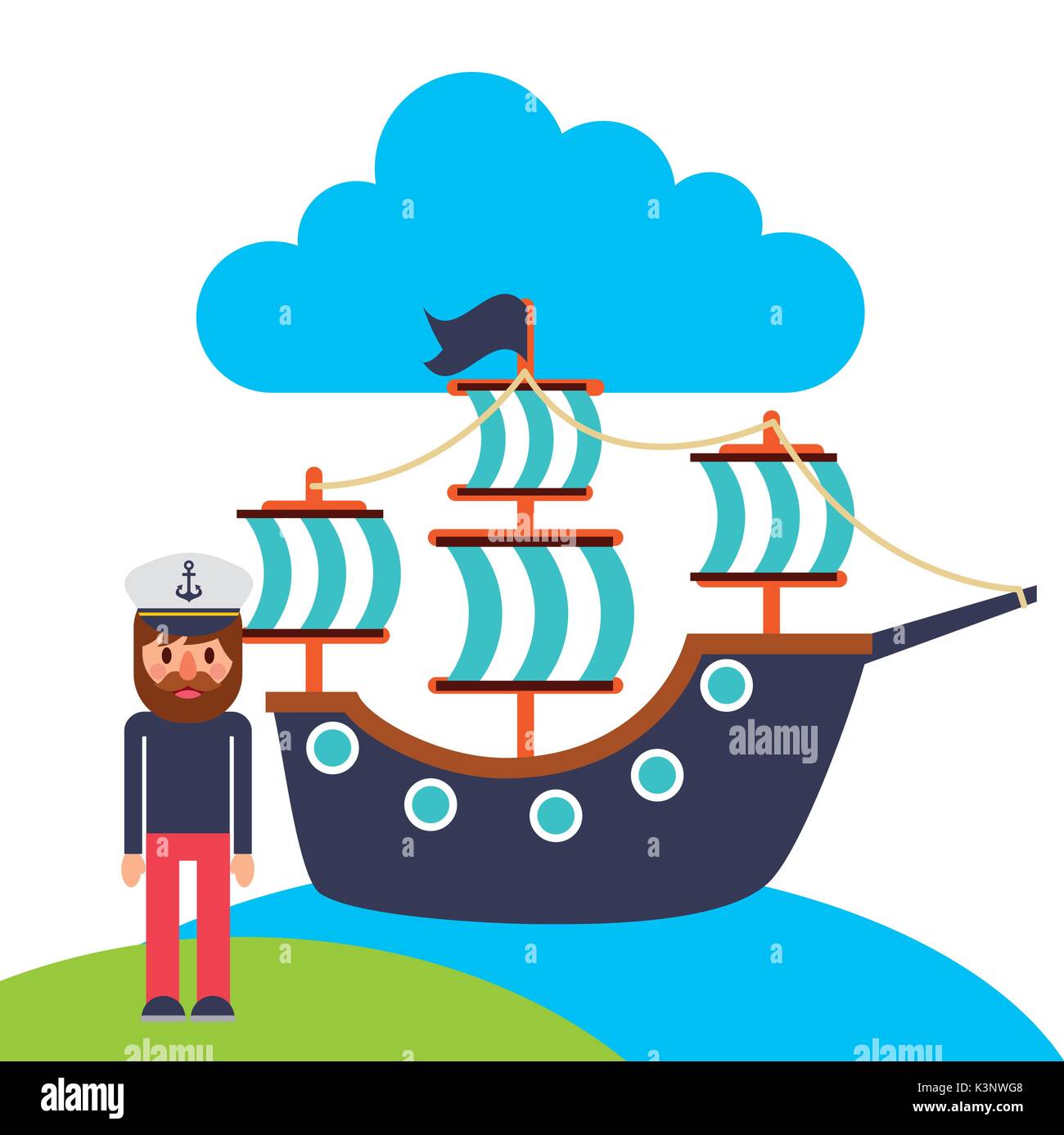 Deck captain Stock Vector Images - Alamy