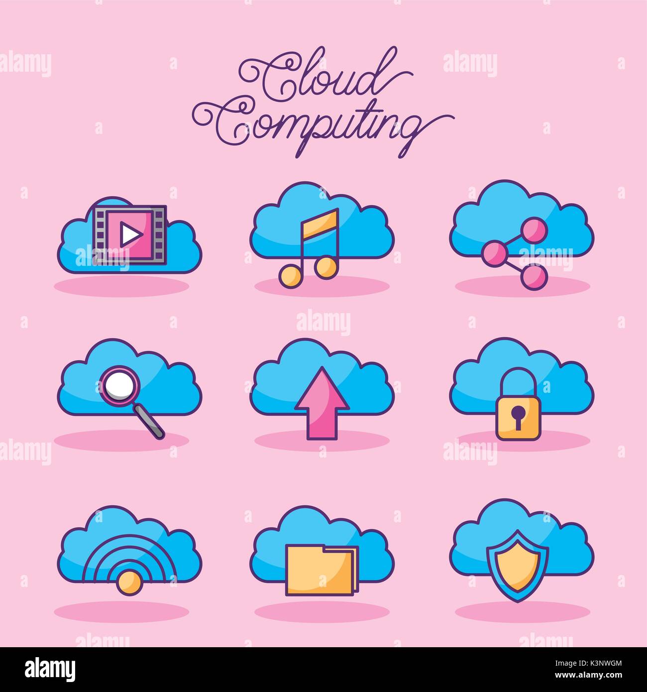Cloud Computing Digital Network Connection Technology Stock Vector