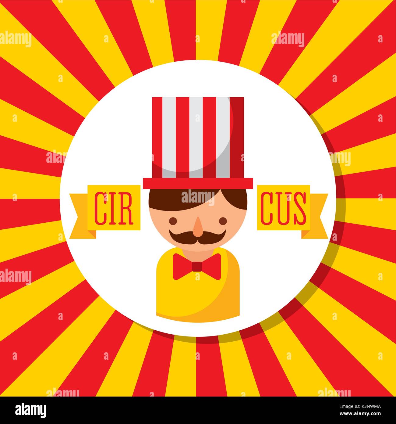 carnival host man circus show with stripes background Stock Vector ...