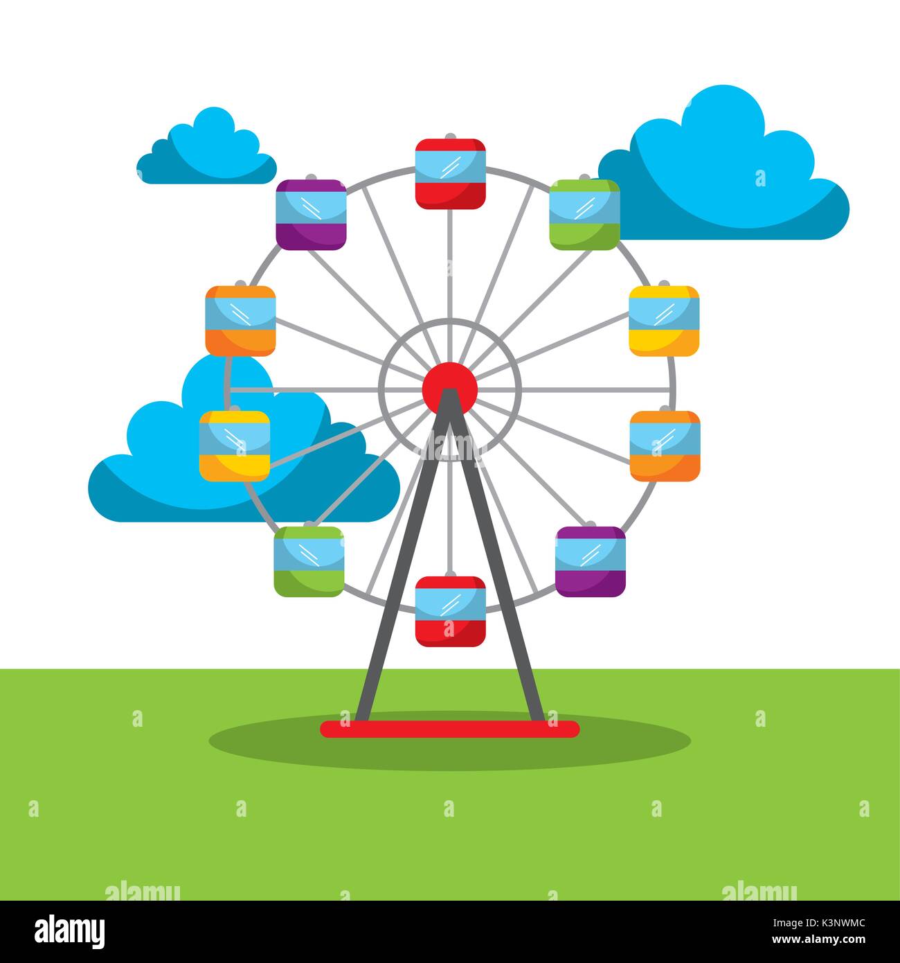 ferris wheel carnival fun fair festival circus park Stock Vector Image ...