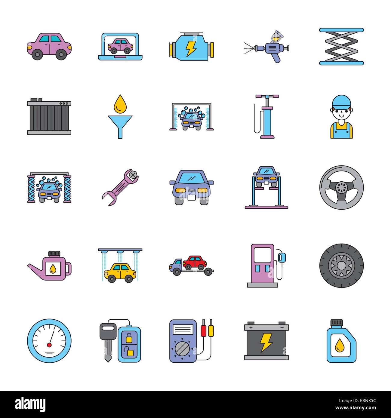 Illustration technique car Stock Vector Images - Alamy