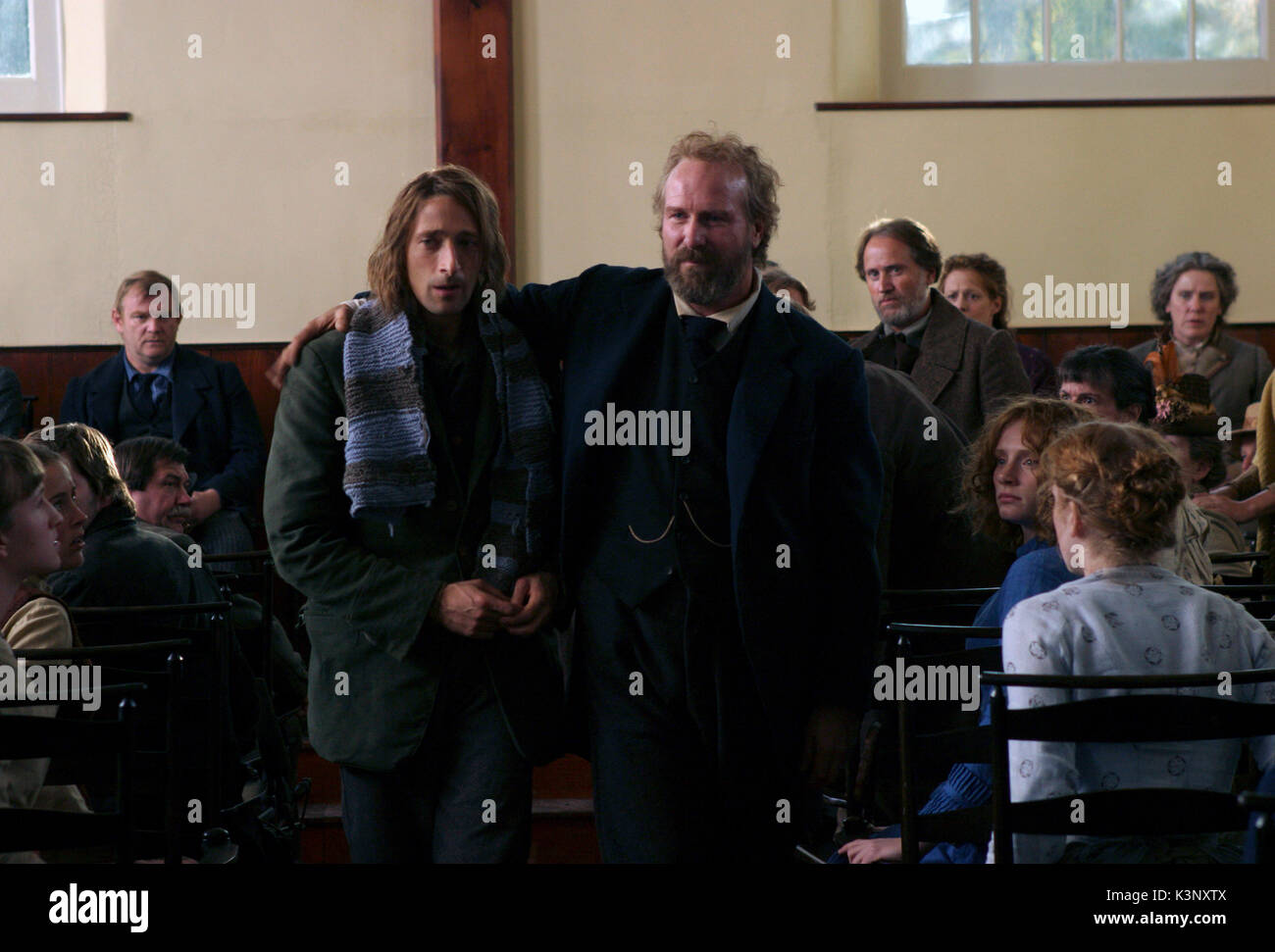 THE VILLAGE [US 2004] BRENDAN GLEESON [background, left] ADRIEN BRODY ...