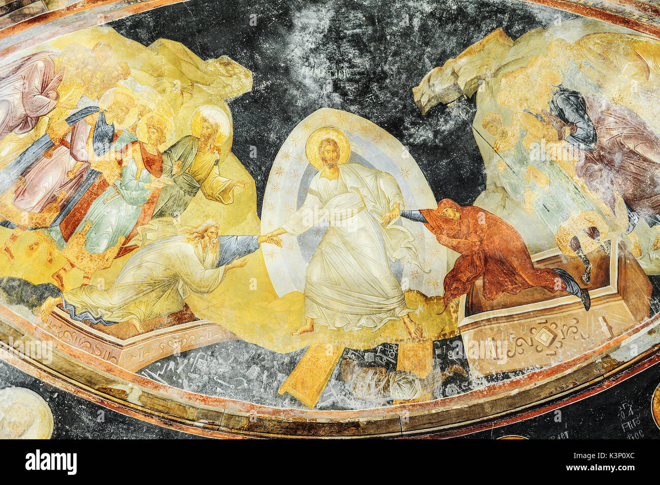Istanbul,Turkey - July 4, 2015:Christian Byzantine frescoes in Chora ...