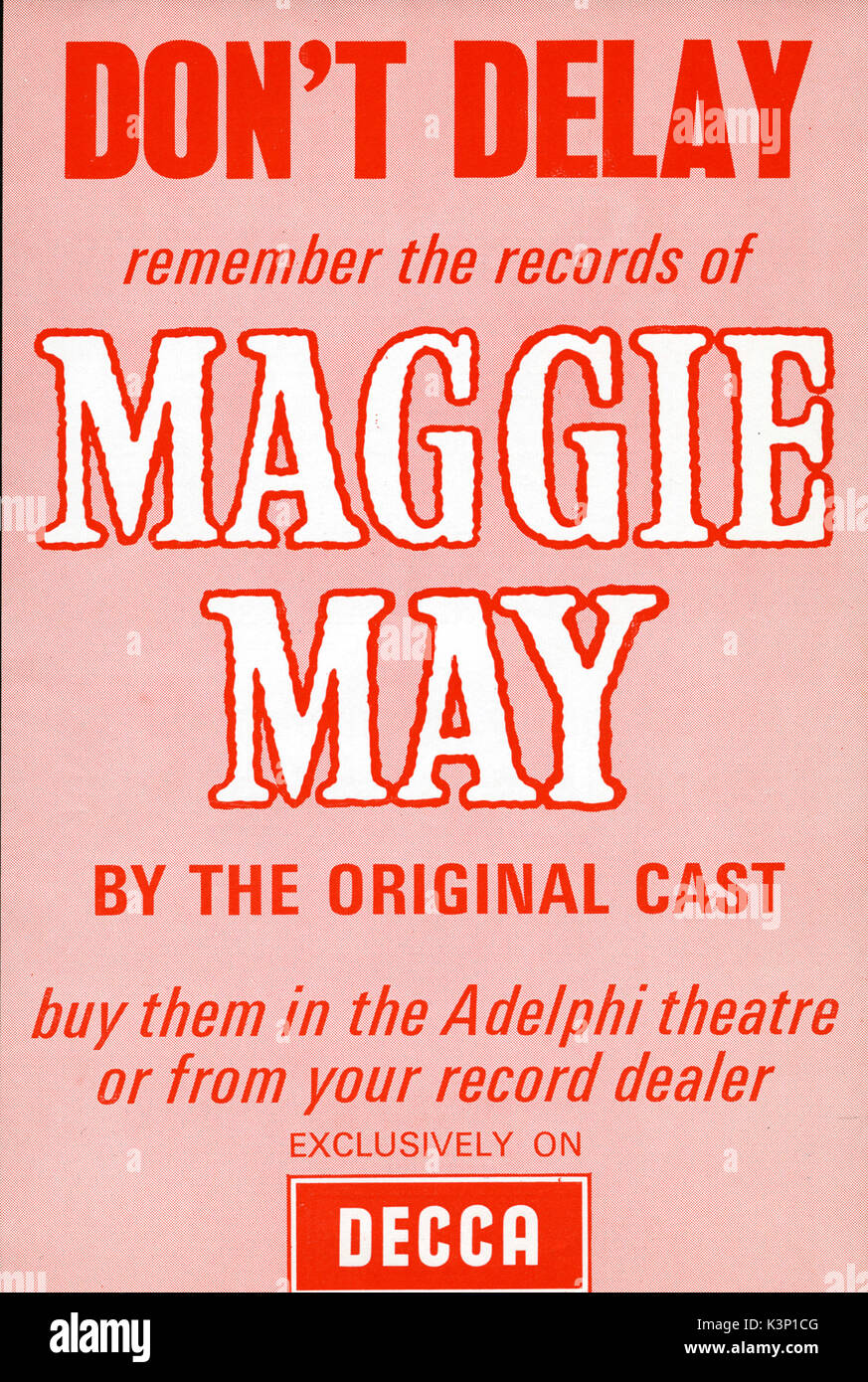 MAGGIE MAY [Theatre Programme] Stock Photo - Alamy