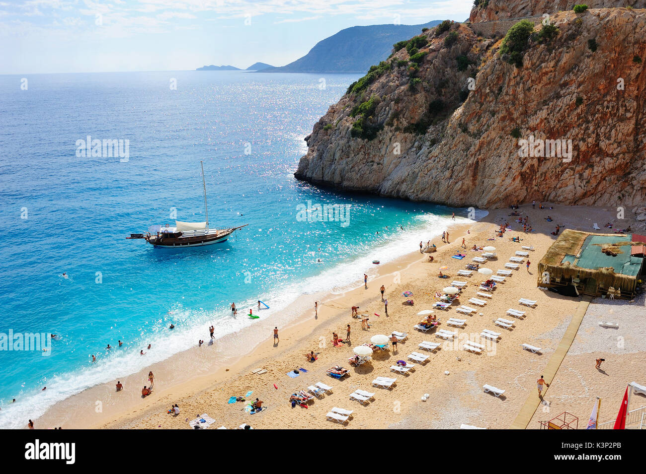 Mediterranean beach scenery,along the highway D400,shooting in Turkey ...