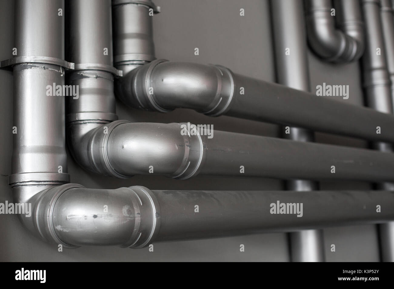 Concept silver pipeline system in crude oil factory Stock Photo - Alamy