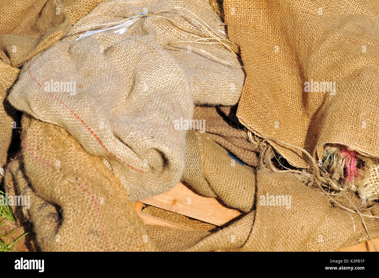 Hession sacking sacks thick coarse materials for packaging and storage ...