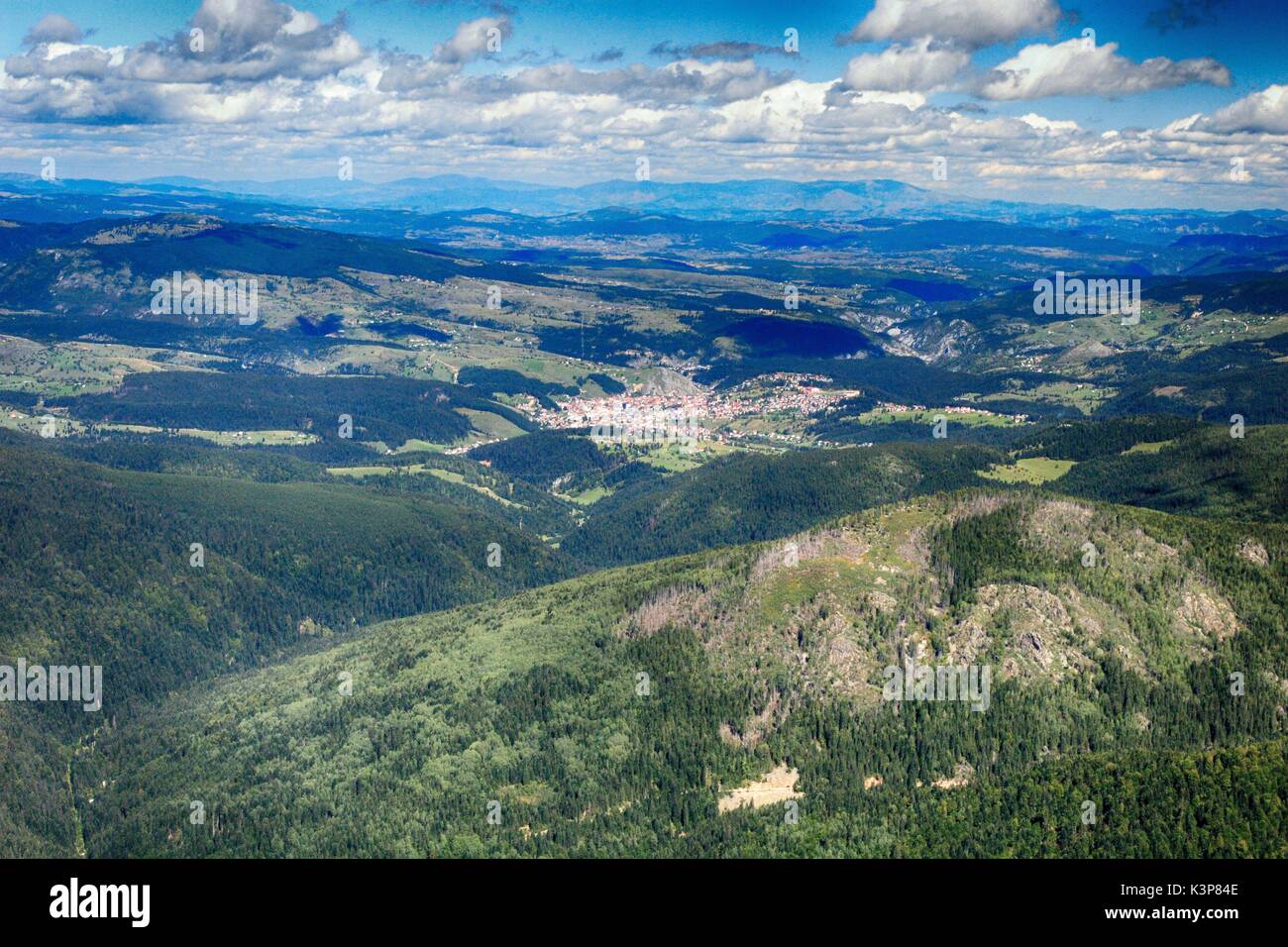 Town of Rozaje in Montenegro seen from surrounding mountains Stock ...