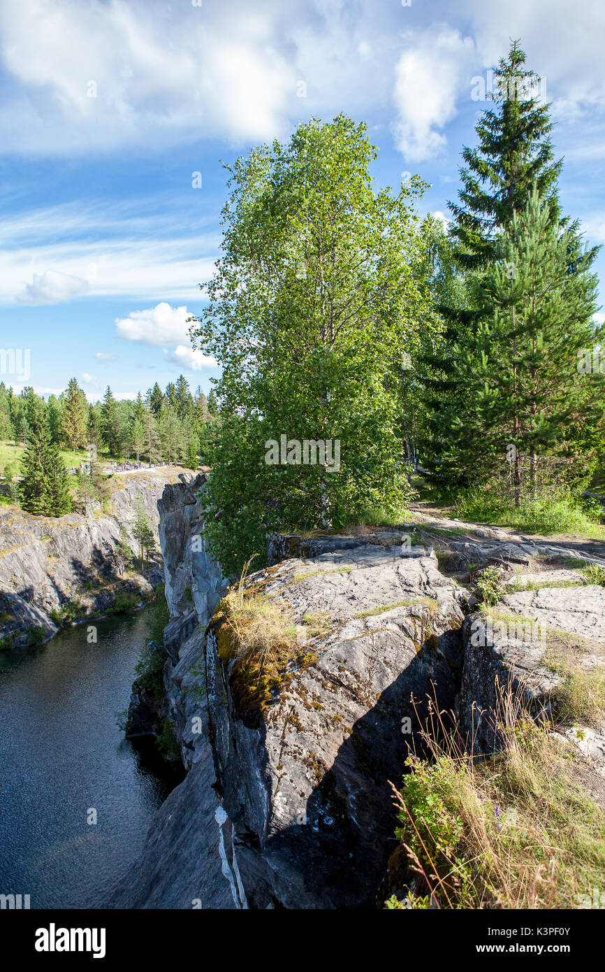 Marble Canyon in the Ruskeala Mountain Park Karelia, Russia Stock Photo ...