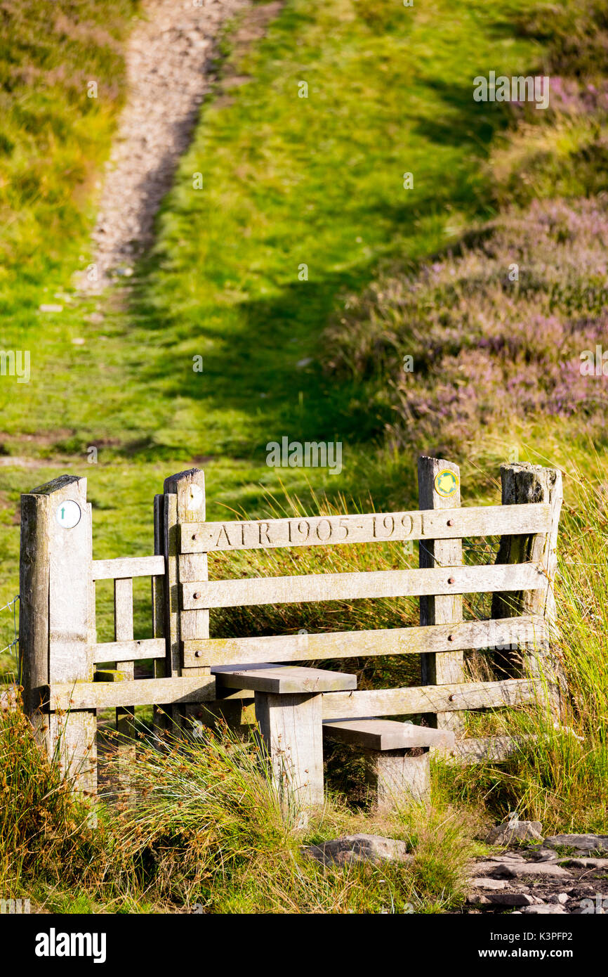 wooden stile including dog friendly stile on teh northern side of the ...
