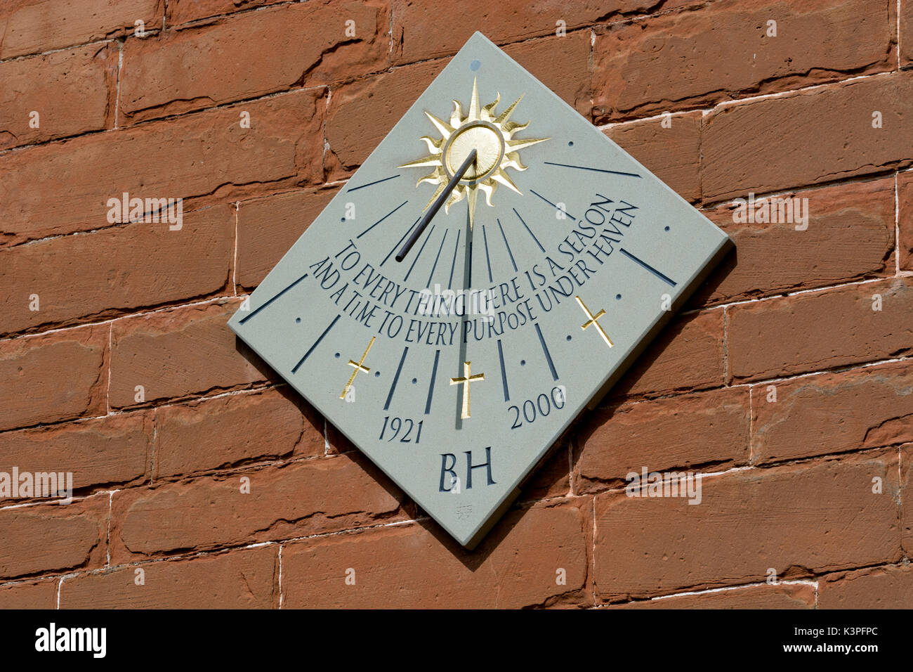 Sundial on St. Peter`s Church, Martley, Worcestershire, England, UK ...