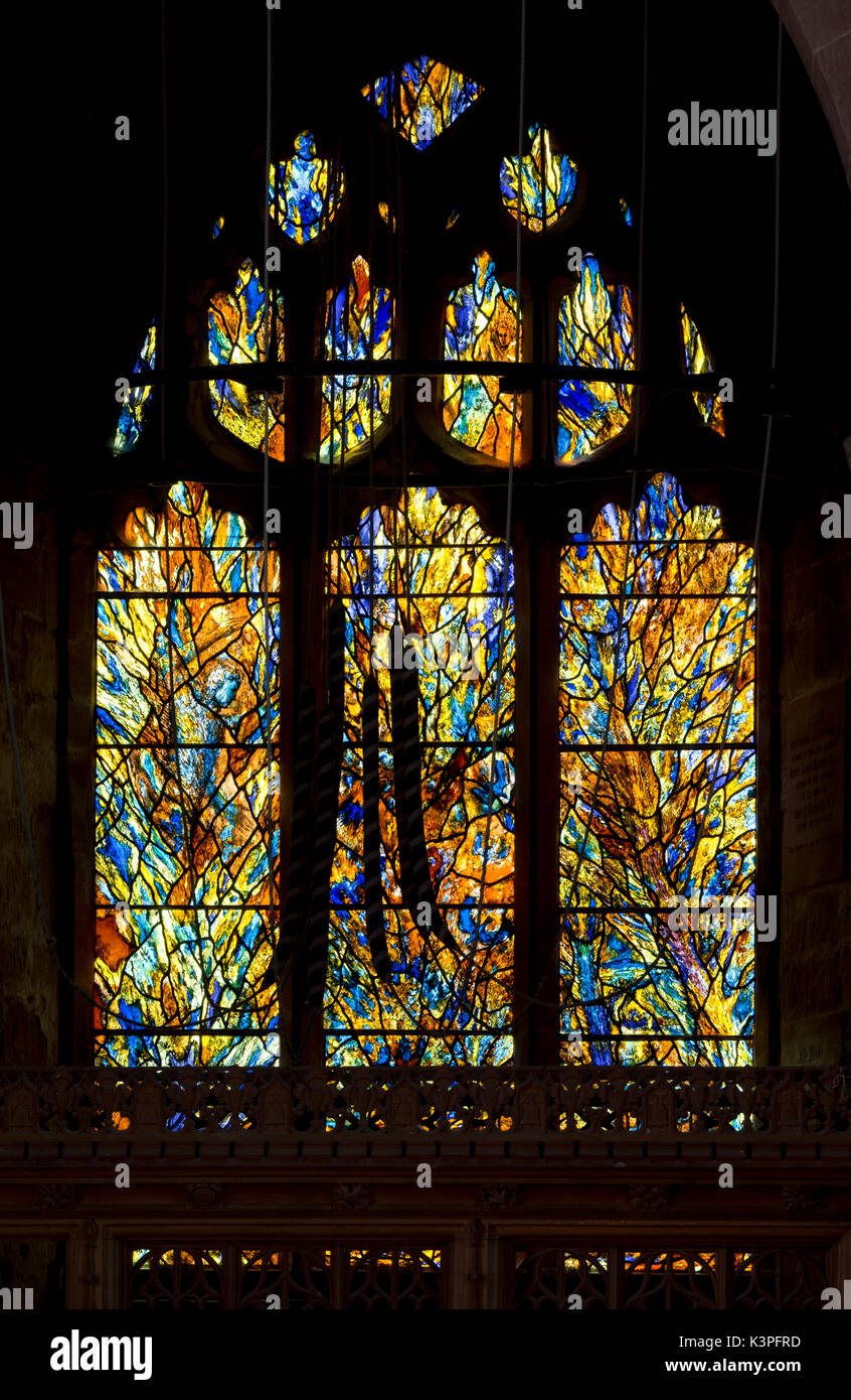 West window by Tom Denny, St. Peter`s Church, Martley, Worcestershire ...