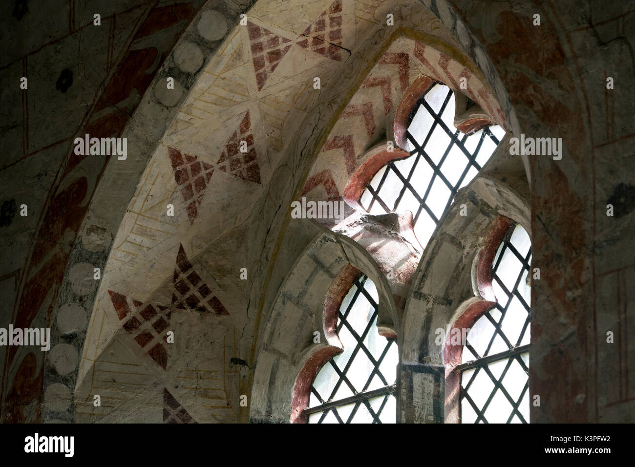 Window detail in St. Peter`s Church, Martley, Worcestershire, England ...