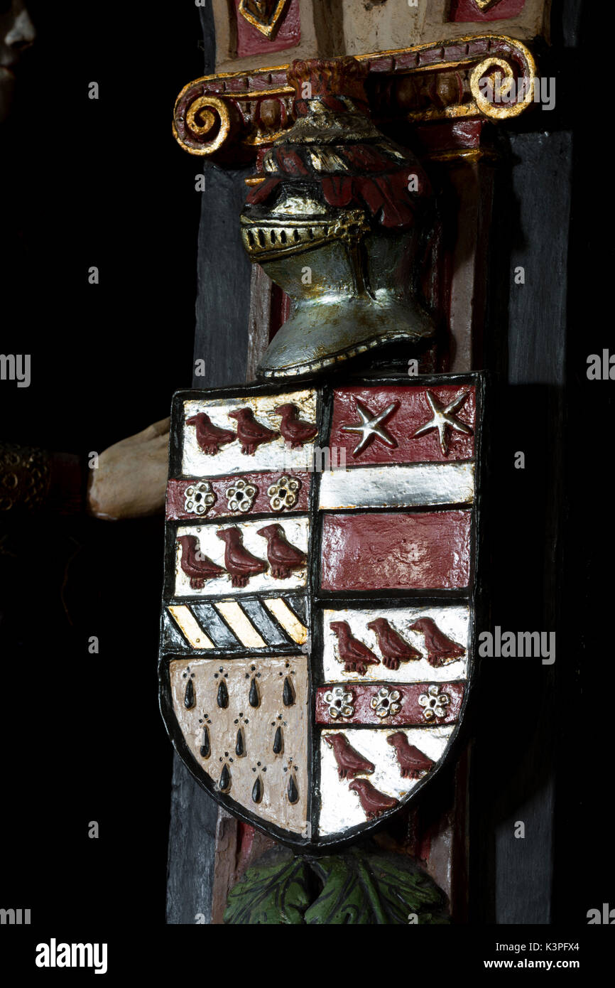 Washbourne family monument detail, St. Laurence`s Church, Wichenford ...