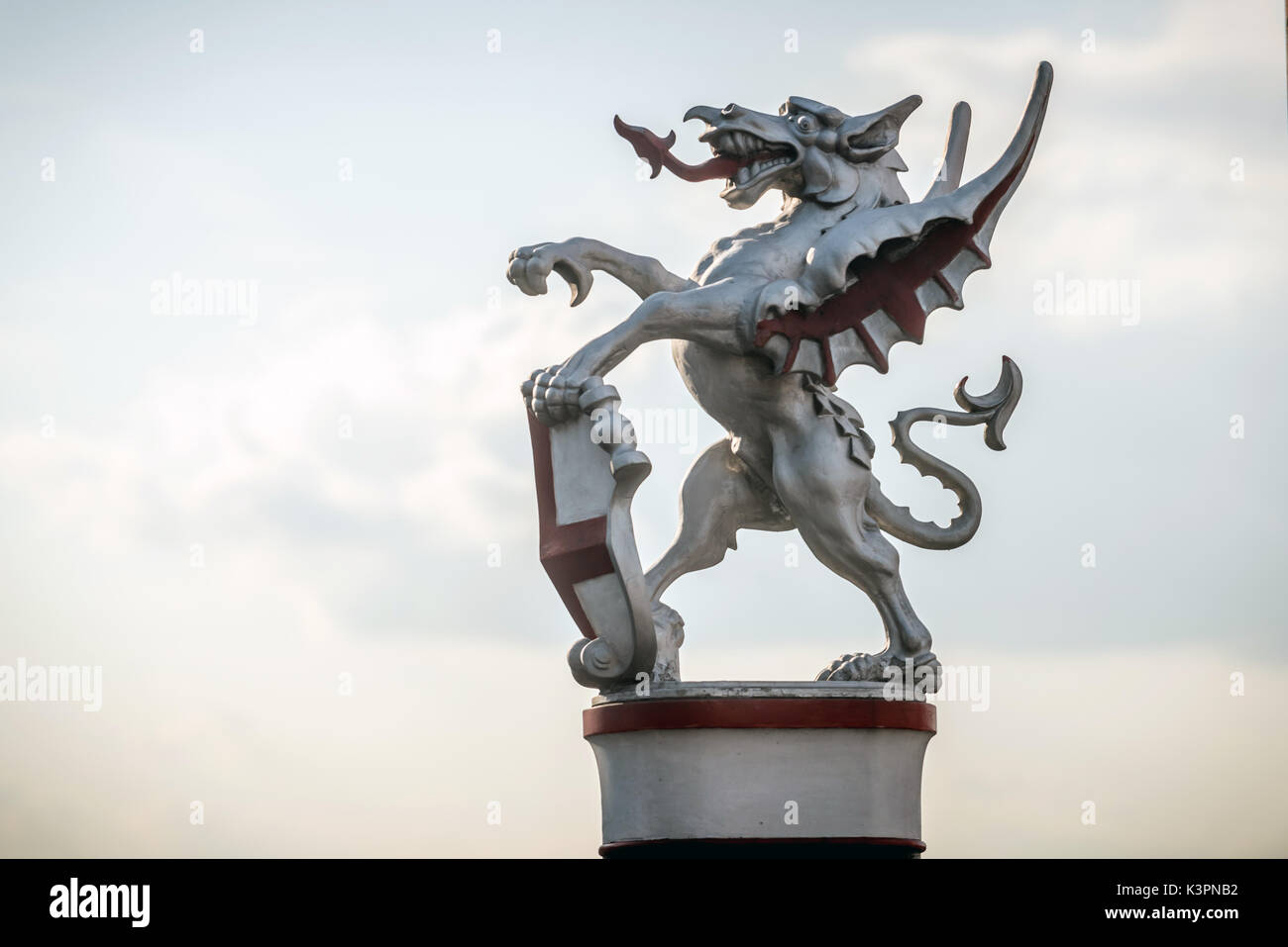 A dragon statue marking the boundary of The City of London Stock Photo ...