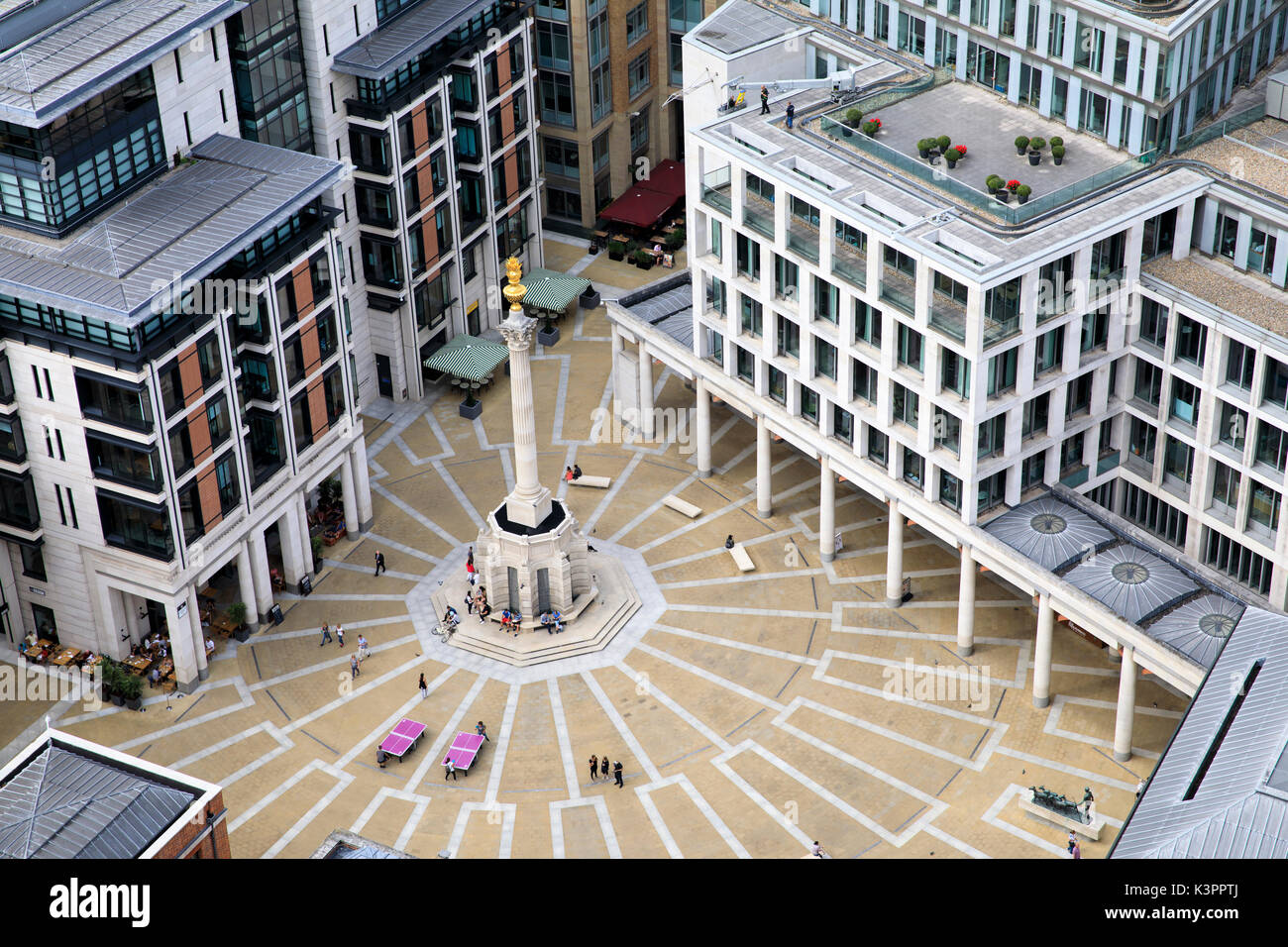 Paternoster Square in London, as seen from the top of St. Paul's ...