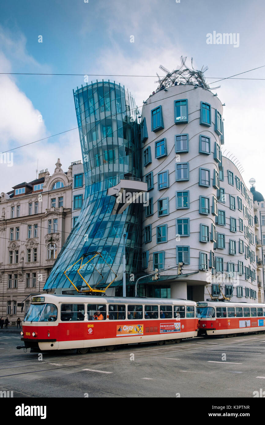 Dancing House (called Ginger and Fred), Prague, Czech Republic, Europe ...