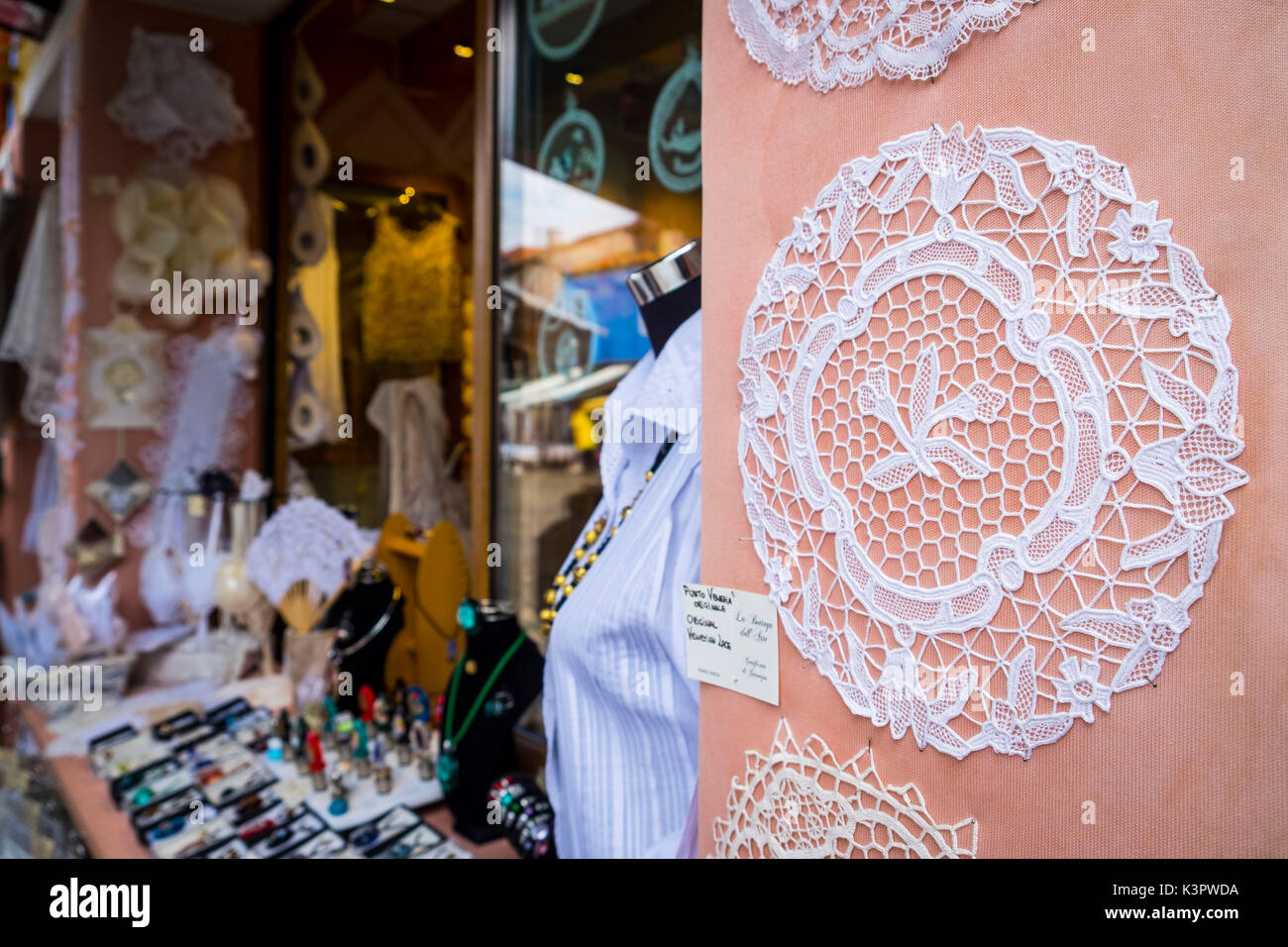 Venice burano lace shop hi-res stock photography and images - Alamy