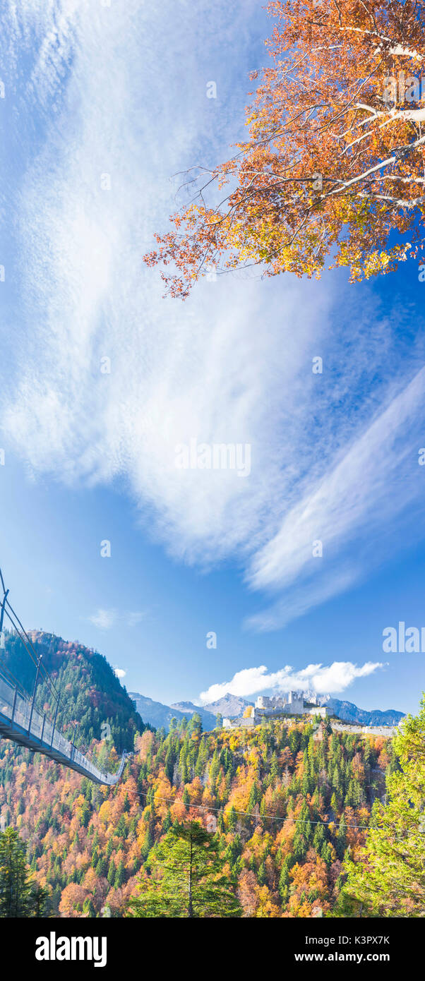Panorama of the suspension bridge called Highline 179 framed by ...