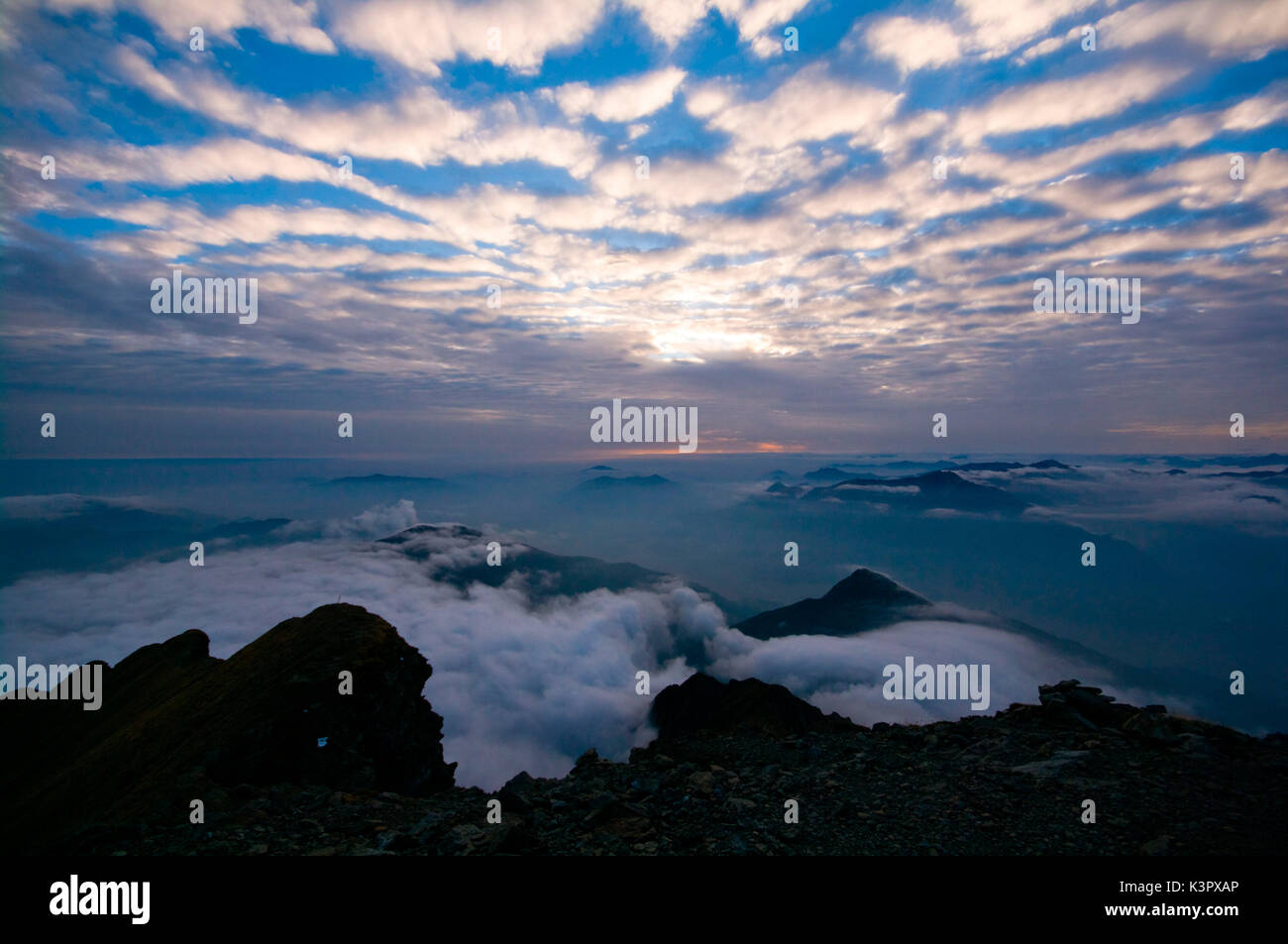 Two layers of cloud, Monte Legnone, Lombardy, Italy Stock Photo - Alamy